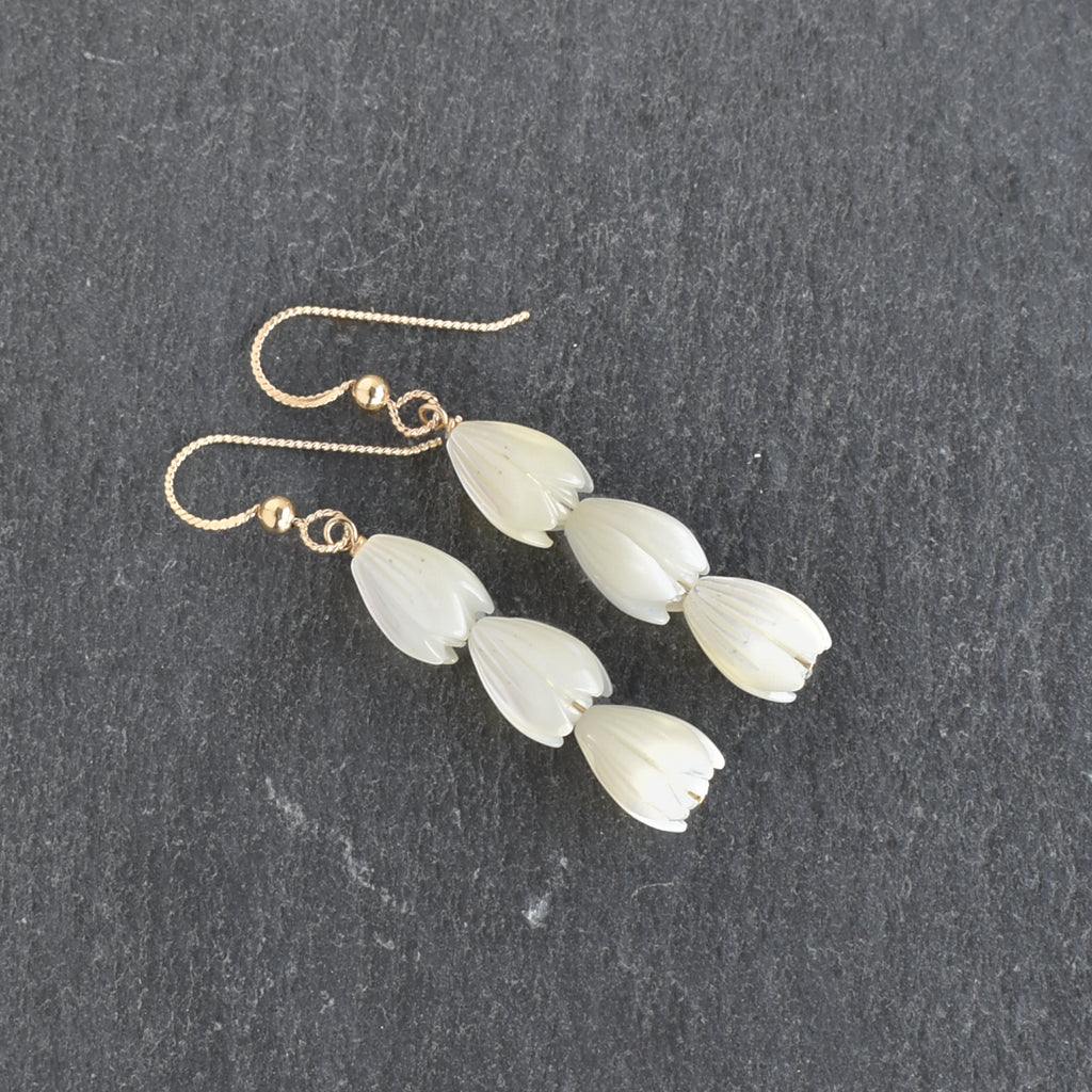 Triple medium Dangle Pikake Earrings – Yay Hawaii