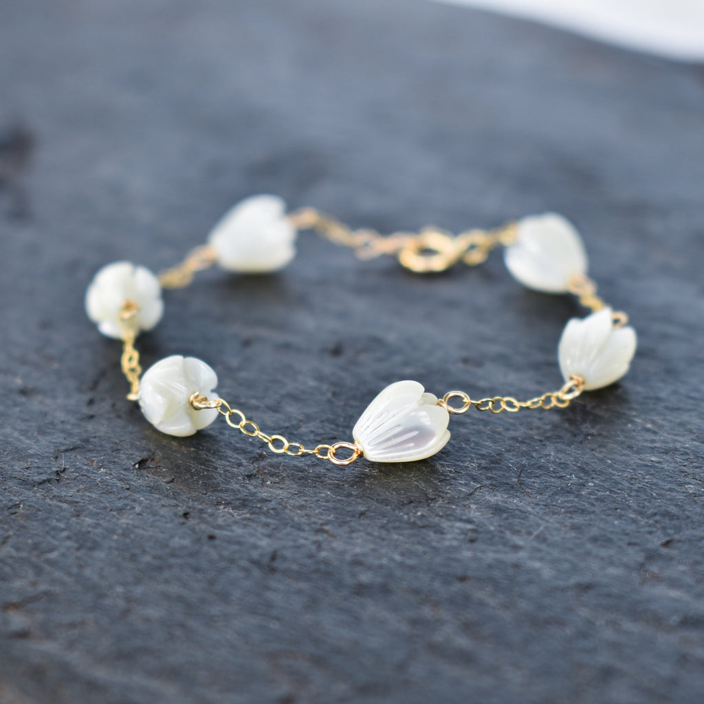 Pikake Mother of Pearl Station Bracelet – Yay Hawaii